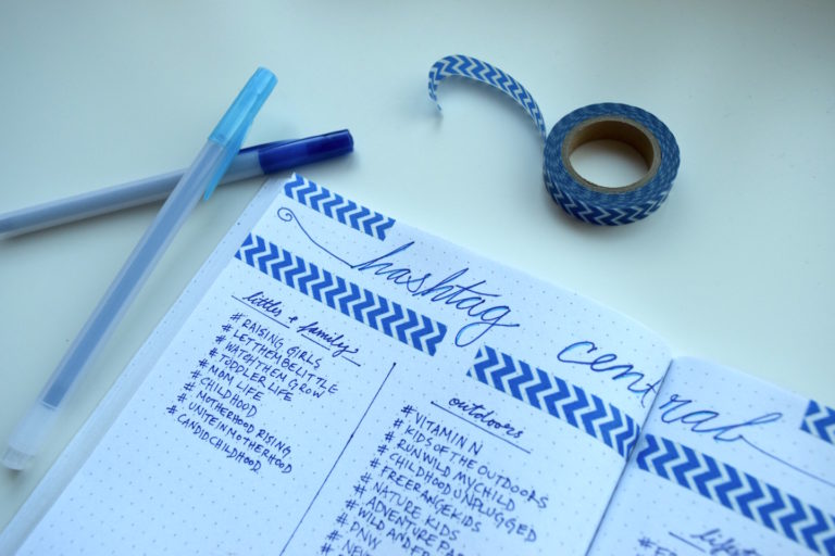 How to organize hashtags for Instagram: Bullet journaling for bloggers